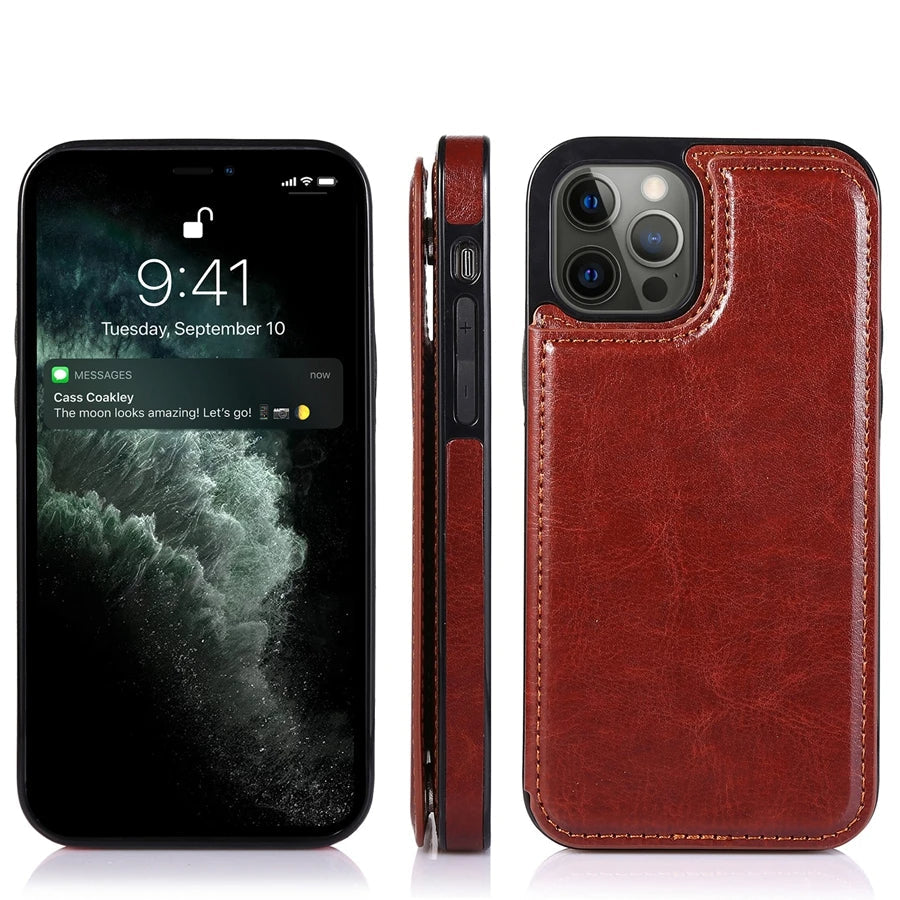Leather iPhone Wallet & Kickstand Case – ourhomemarket.com