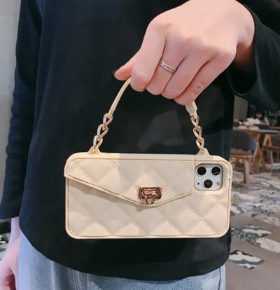 Handbag phone Case with Soft Silicone Chain for Women with Handstrap ...