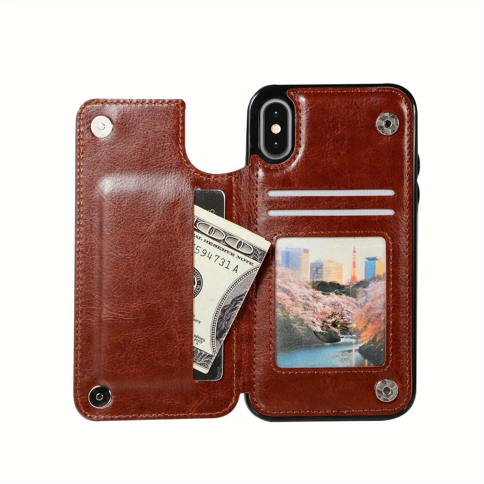 Leather iPhone Wallet & Kickstand Case – ourhomemarket.com