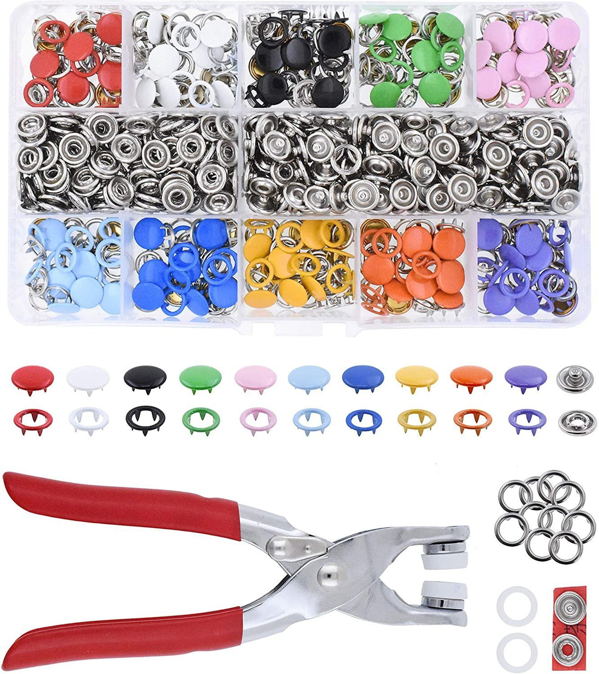 Secure and Stylish: Metal Snap Buttons with Fastener Pliers Press Tool ...